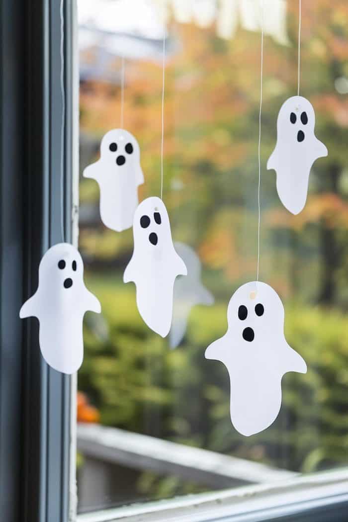Construction Paper Ghost Halloween Blow Paint Ghosts Easy Preschool