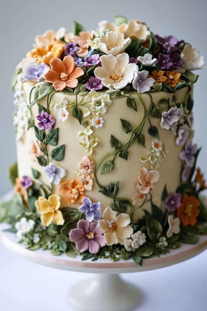 Purple And Green Birthday Cake Purple Laura Creations Cakes