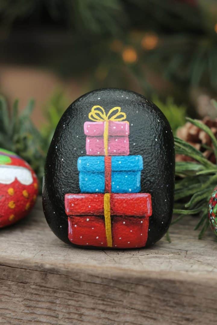 50 Christmas Rock Painting Ideas To Get You in a Festive Mood
