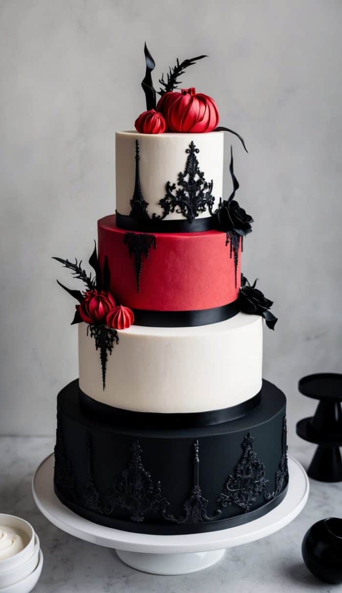 14 Black and Red Cake Decorating Ideas for Bold, Dark Parties - The ...