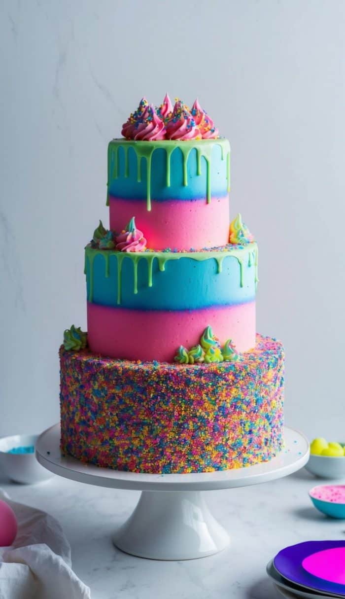 24 Neon Cake Decorating Ideas: Electrify Your Celebrations - The ...