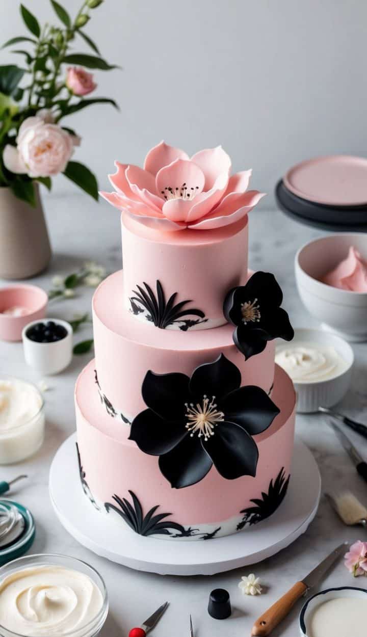 42 Pink and Black Cake Decorating Ideas for Stylish Celebrations - The ...