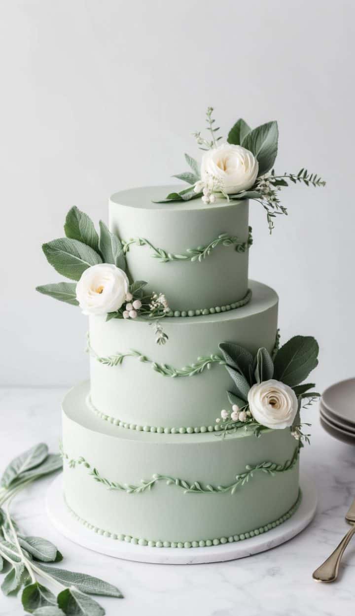 24 Sage Green Cake Decorating Ideas: Elegant Nature-Inspired Designs ...