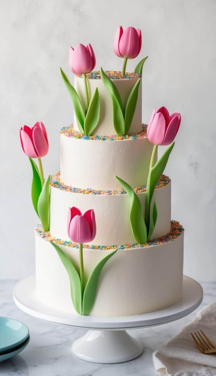 30 Tulip Cake Decorating Ideas for Spring-Inspired Designs - The ...