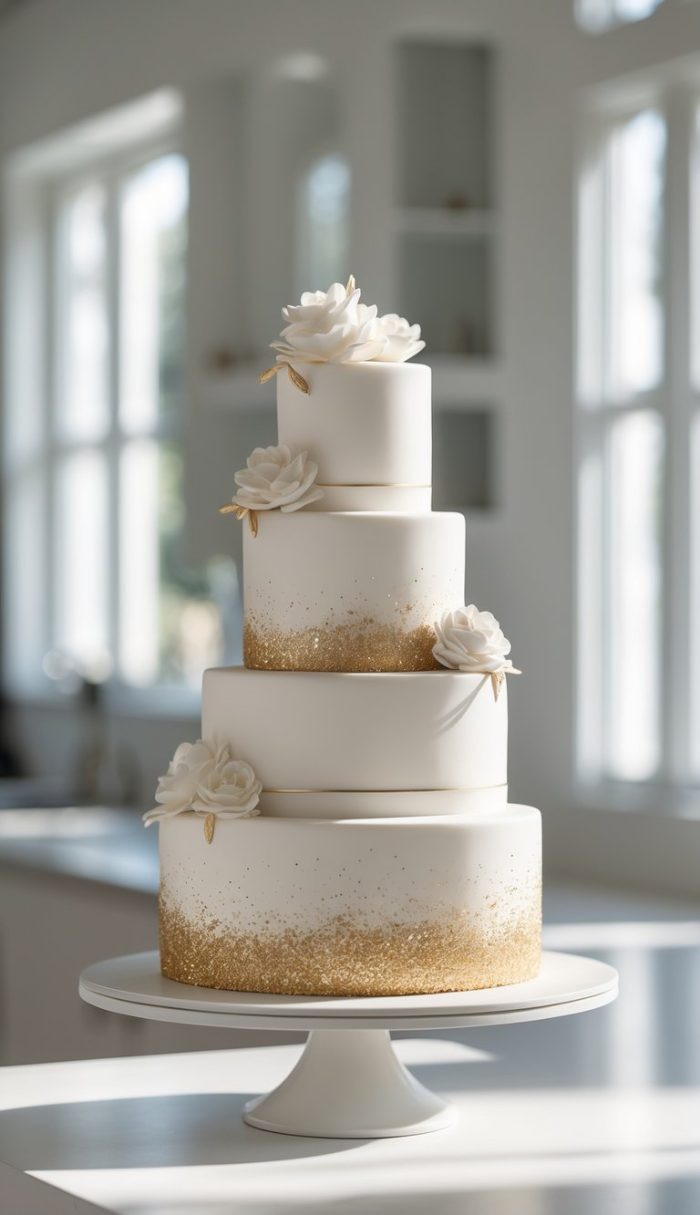30 White and Gold Cake Decorating Ideas That Are Chic and Luxe - The ...