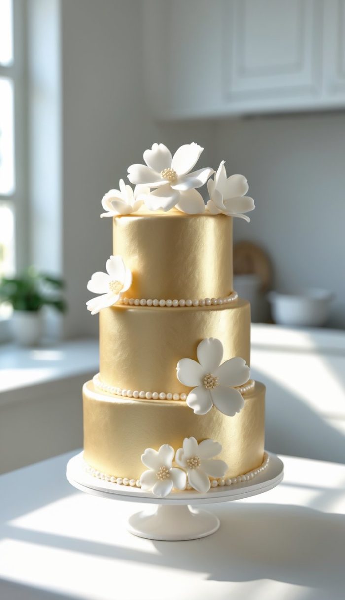 30 White and Gold Cake Decorating Ideas That Are Chic and Luxe - The ...