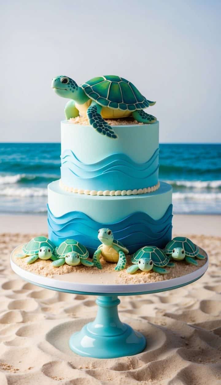 12 Cute Turtle Cake Ideas for Ocean, Beach, or Animal Themes - The ...