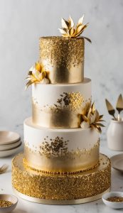 28 Gold Cake Decorating Ideas: Stunning Luxurious Designs - The Melrose ...