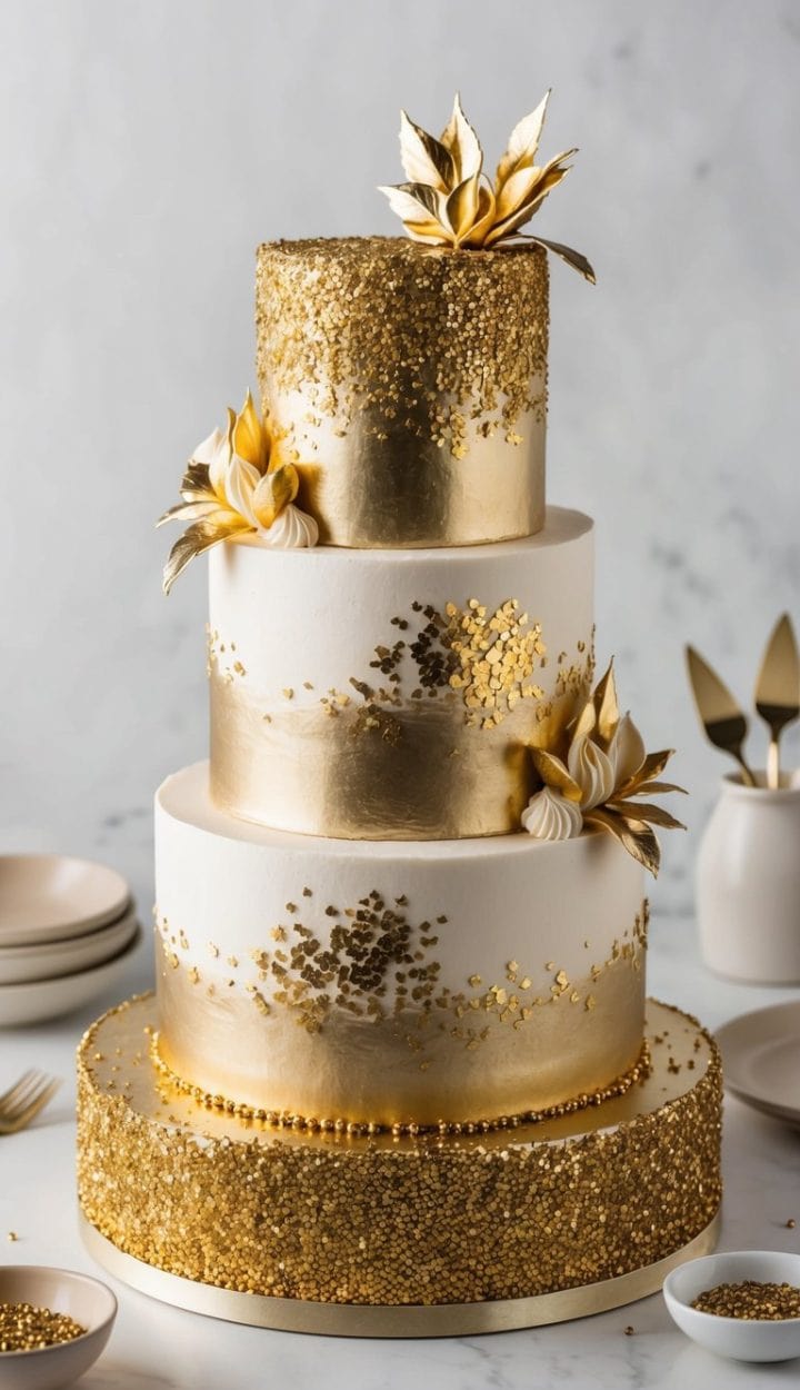 28 Gold Cake Decorating Ideas: Stunning Luxurious Designs - The Melrose ...