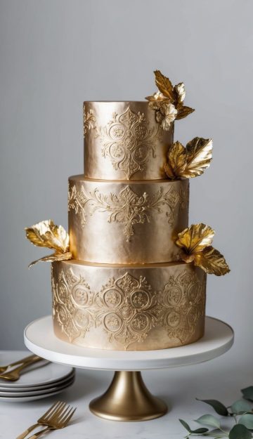 28 Gold Cake Decorating Ideas: Stunning Luxurious Designs - The Melrose ...