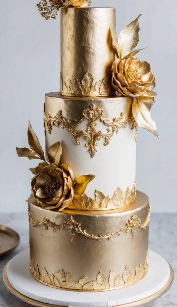 28 Gold Cake Decorating Ideas: Stunning Luxurious Designs - The Melrose ...