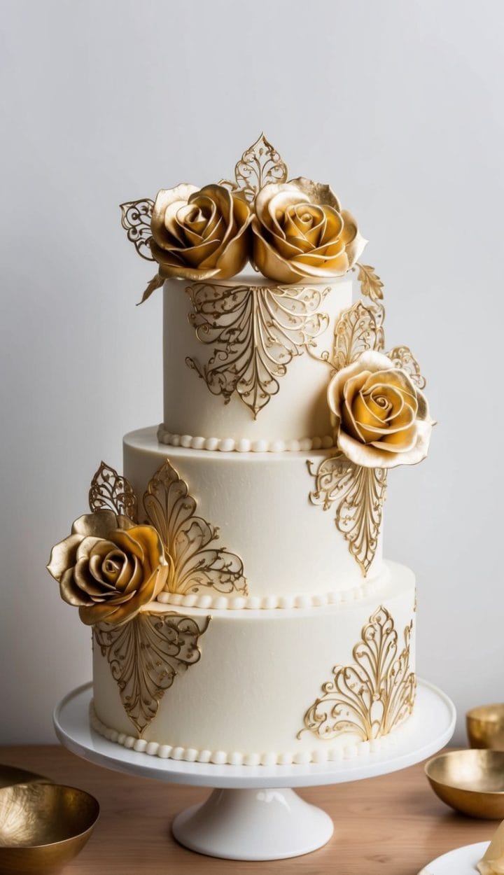 28 Gold Cake Decorating Ideas: Stunning Luxurious Designs - The Melrose ...