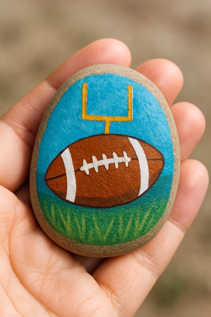 13 Football Painted Rock Ideas for Kids and Tailgate Parties - The ...