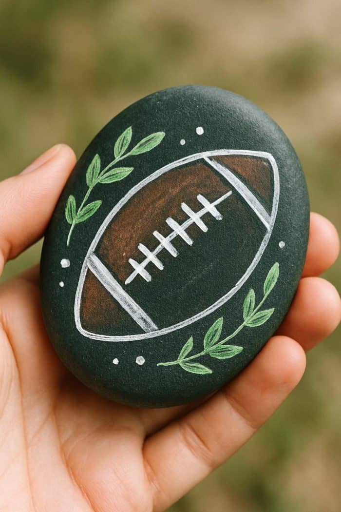 25 Football Painted Rock Ideas for Kids and Tailgate Parties - The ...