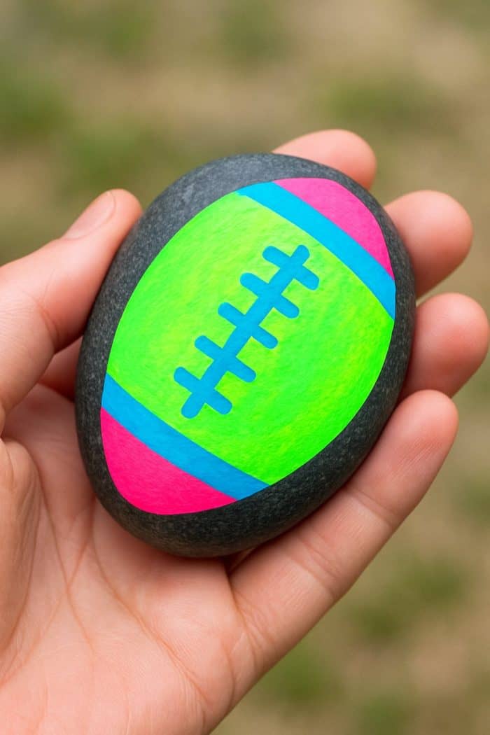 25 Football Painted Rock Ideas for Kids and Tailgate Parties - The ...