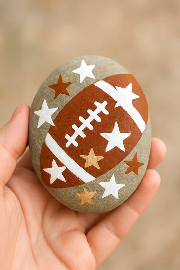 13 Football Painted Rock Ideas for Kids and Tailgate Parties - The ...