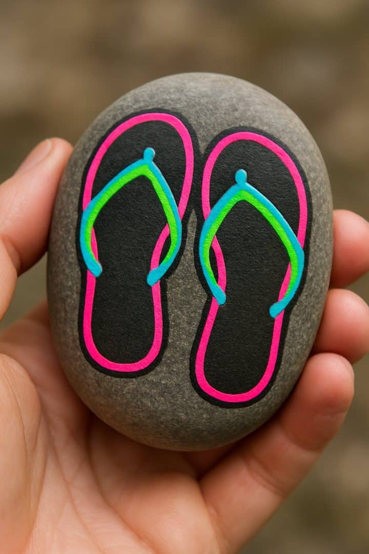 20 Flip-Flop Painted Rocks Ideas for Summer Craft Inspiration - The ...