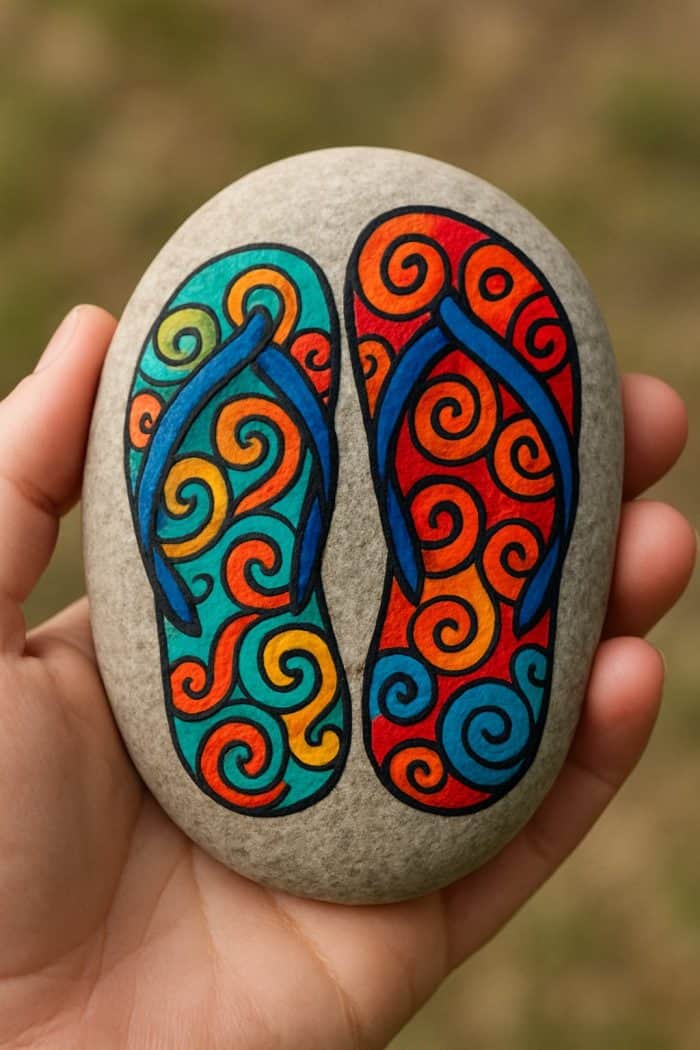 20 Flip-Flop Painted Rocks Ideas for Summer Craft Inspiration - The ...