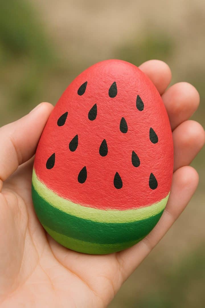 26 Watermelon Painted Rocks Ideas for Fun Summer Crafts - The Melrose ...