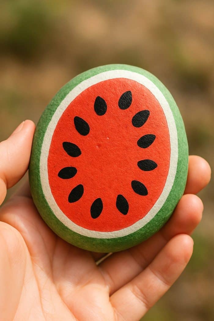 26 Watermelon Painted Rocks Ideas for Fun Summer Crafts - The Melrose ...