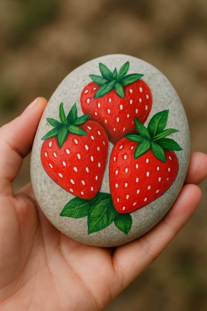 21 Strawberry Painted Rocks Ideas: Fun Inspo for Creative Crafters ...