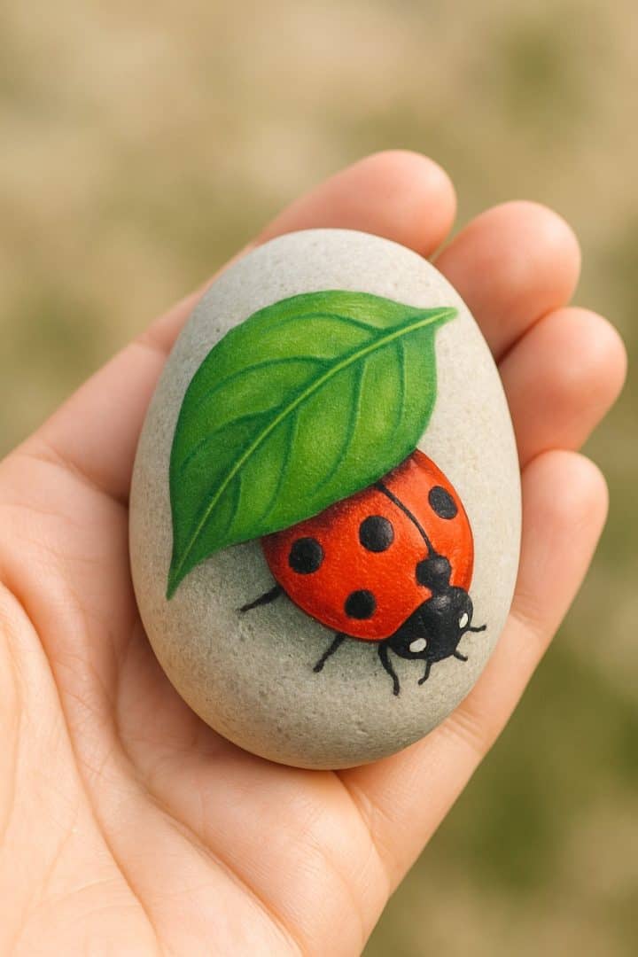 33 Ladybug Painted Rocks Ideas for Your Garden or Home - The Melrose Family