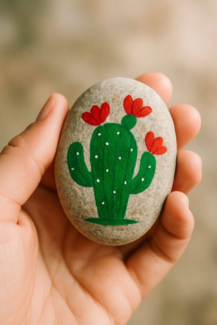 22 Cactus Painted Rocks Ideas for Fun and Easy DIY Crafts - The Melrose ...