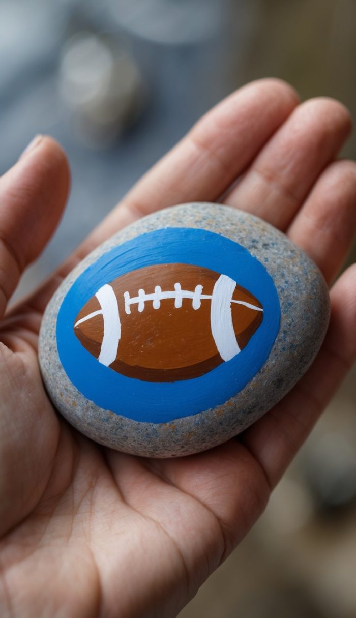 25 Football Painted Rock Ideas for Kids and Tailgate Parties - The ...