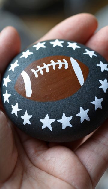 25 Football Painted Rock Ideas for Kids and Tailgate Parties - The ...