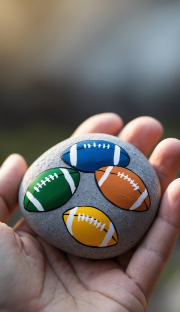 25 Football Painted Rock Ideas for Kids and Tailgate Parties - The ...