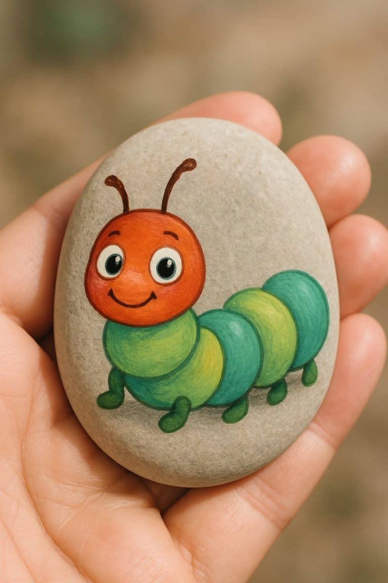 12 Caterpillar Painted Rocks for Garden and Play - The Melrose Family