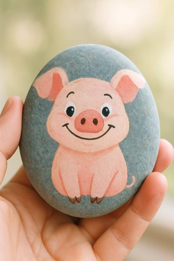 20 Pig Painted Rocks for Cute, Playful Farm-Themed Art - The Melrose Family