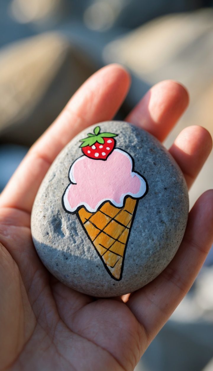47 Ice Cream Painted Rocks Ideas for Sweet Summer Crafting - The ...