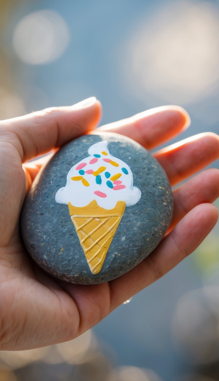 47 Ice Cream Painted Rocks Ideas for Sweet Summer Crafting - The ...