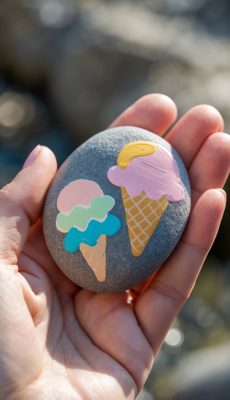 47 Ice Cream Painted Rocks Ideas for Sweet Summer Crafting - The ...