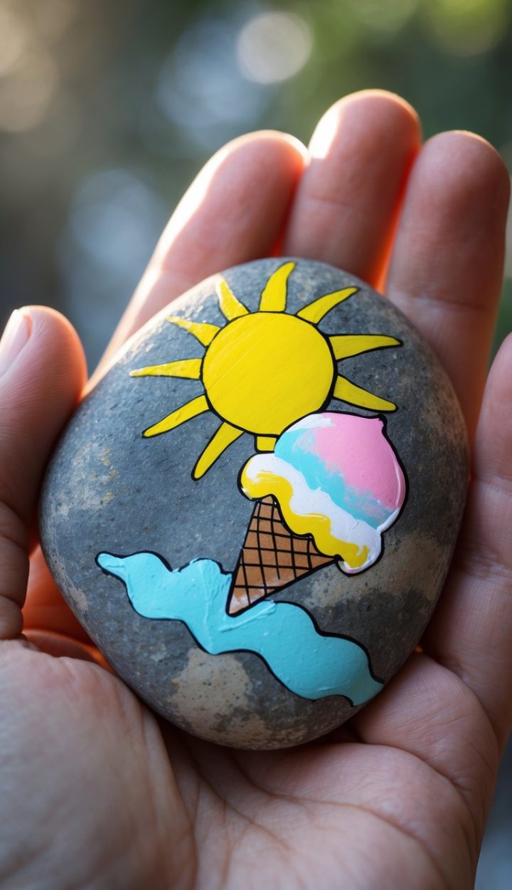 47 Ice Cream Painted Rocks Ideas for Sweet Summer Crafting - The ...