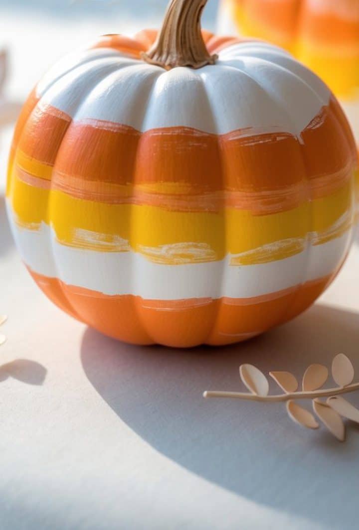20 Candy Corn Painted Pumpkin Ideas That Are Fun & Festive - The ...