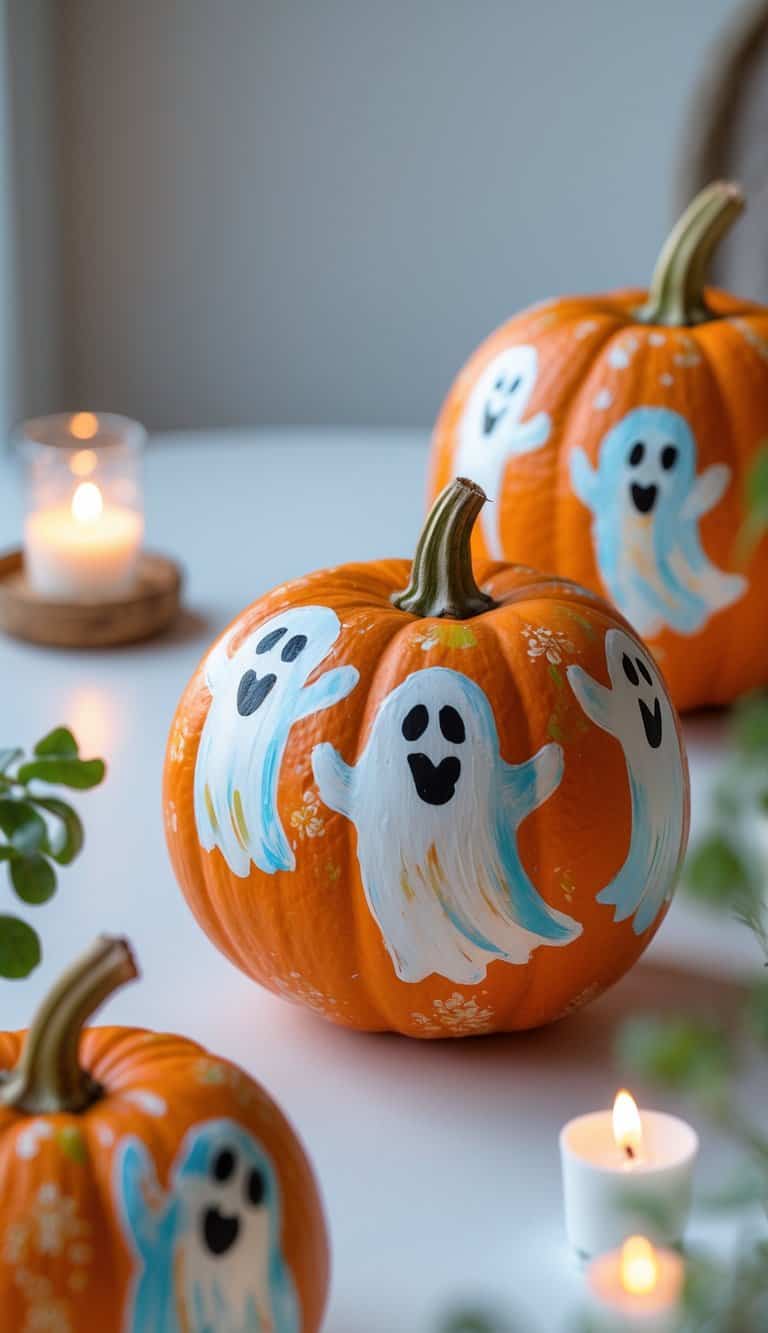21 Painted Pumpkins Ghosts Ideas: Cute to Creepy Designs - The Melrose ...