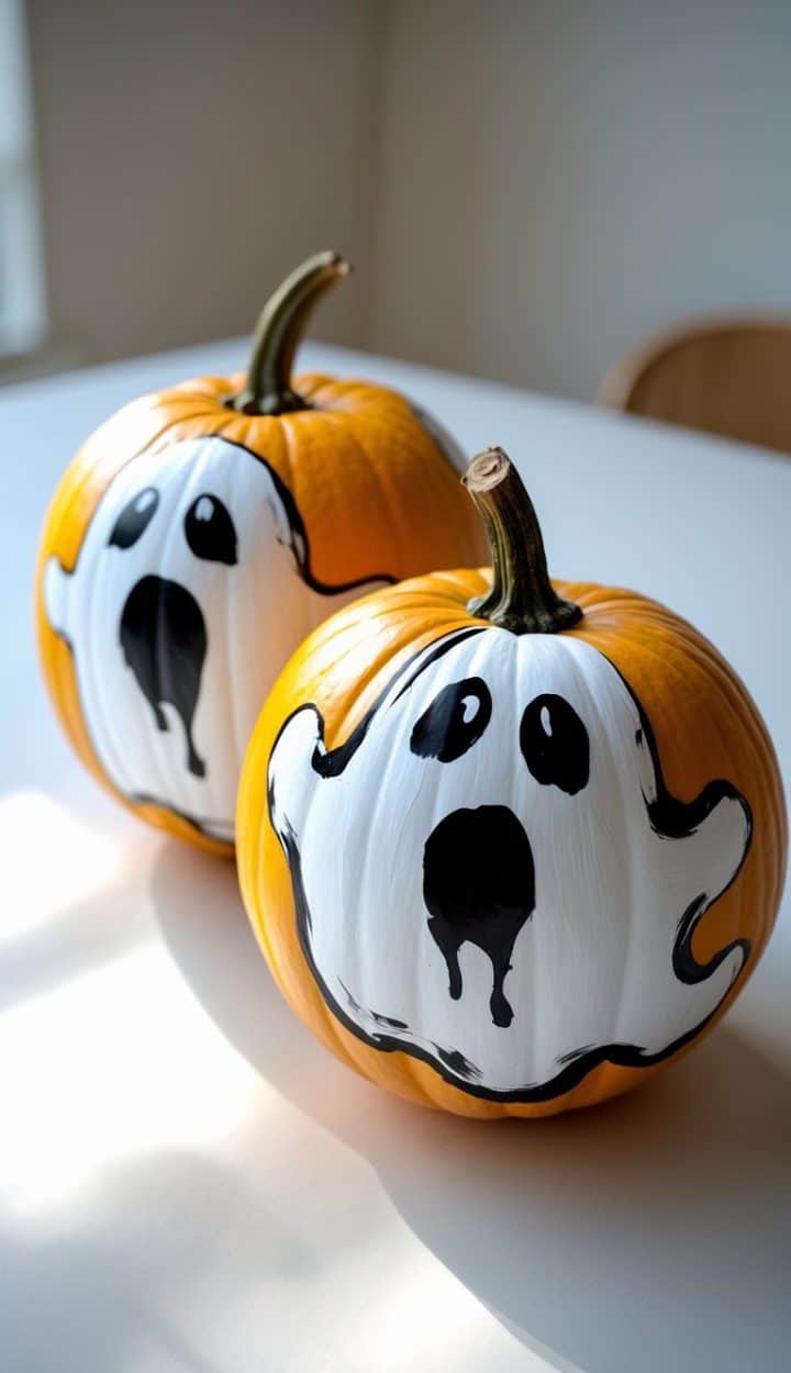 21 Painted Pumpkins Ghosts Ideas: Cute to Creepy Designs - The Melrose ...