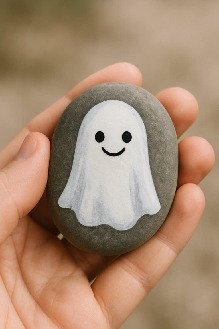 38 Ghost Painted Rocks Ideas That Are Cute and Creepy - The Melrose Family