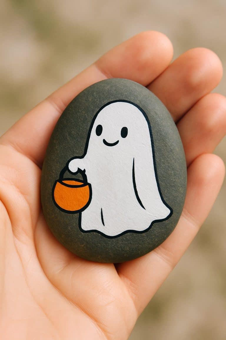 38 Ghost Painted Rocks Ideas That Are Cute and Creepy - The Melrose Family