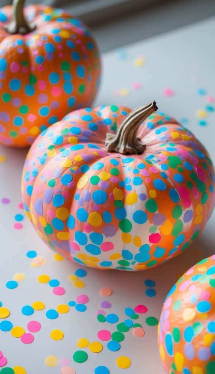 25 Confetti Painted Pumpkin Ideas To Brighten Your Fall Decor - The ...