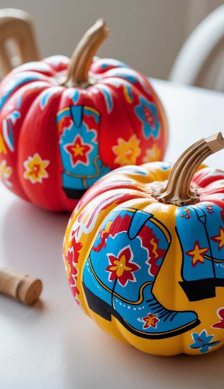 20 Western Painted Pumpkin Ideas for Rustic Fall Decor - The Melrose Family