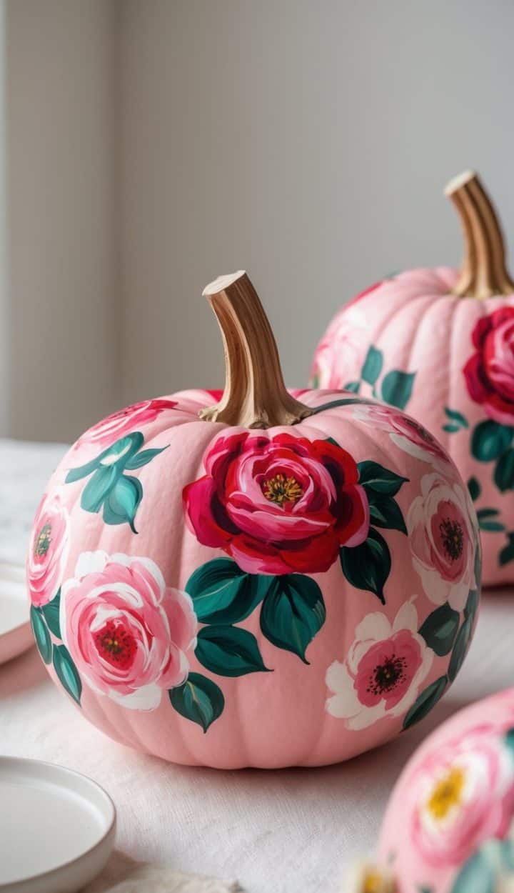 28 Floral Painted Pumpkin Ideas for Charming Seasonal Decor - The ...