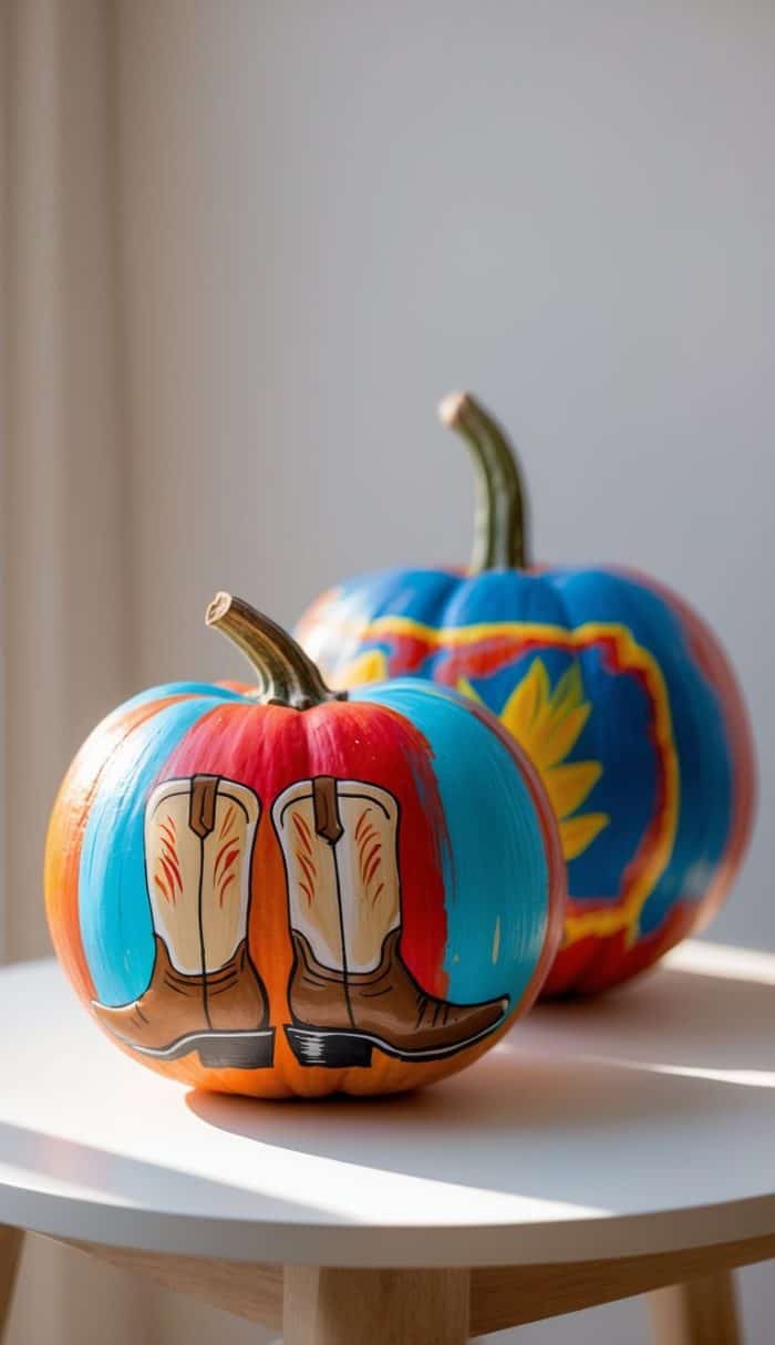 20 Western Painted Pumpkin Ideas for Rustic Fall Decor - The Melrose Family