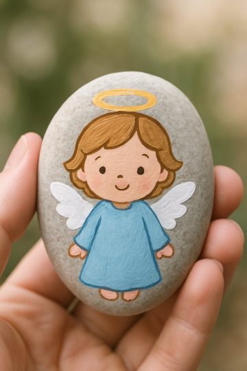 26 Angel Painted Rocks Ideas for Peaceful & Uplifting Crafts - The ...