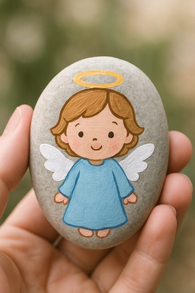 26 Angel Painted Rocks Ideas for Peaceful & Uplifting Crafts - The ...