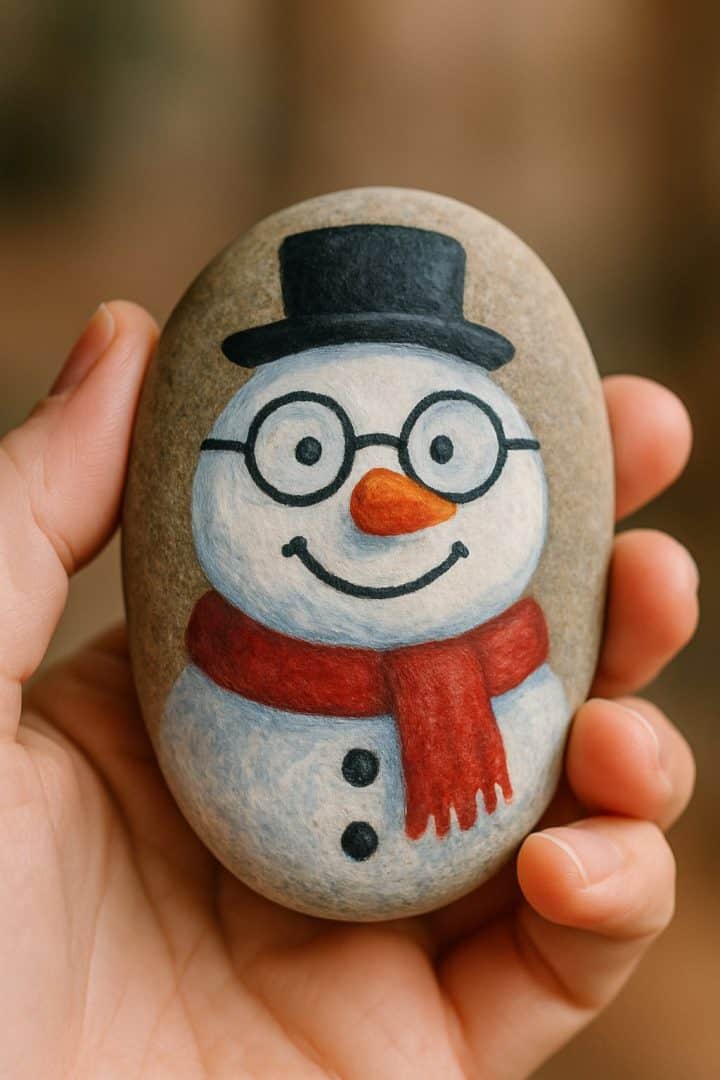 40 Snowman Painted Rocks Ideas That Are Cute and Creative - The Melrose ...