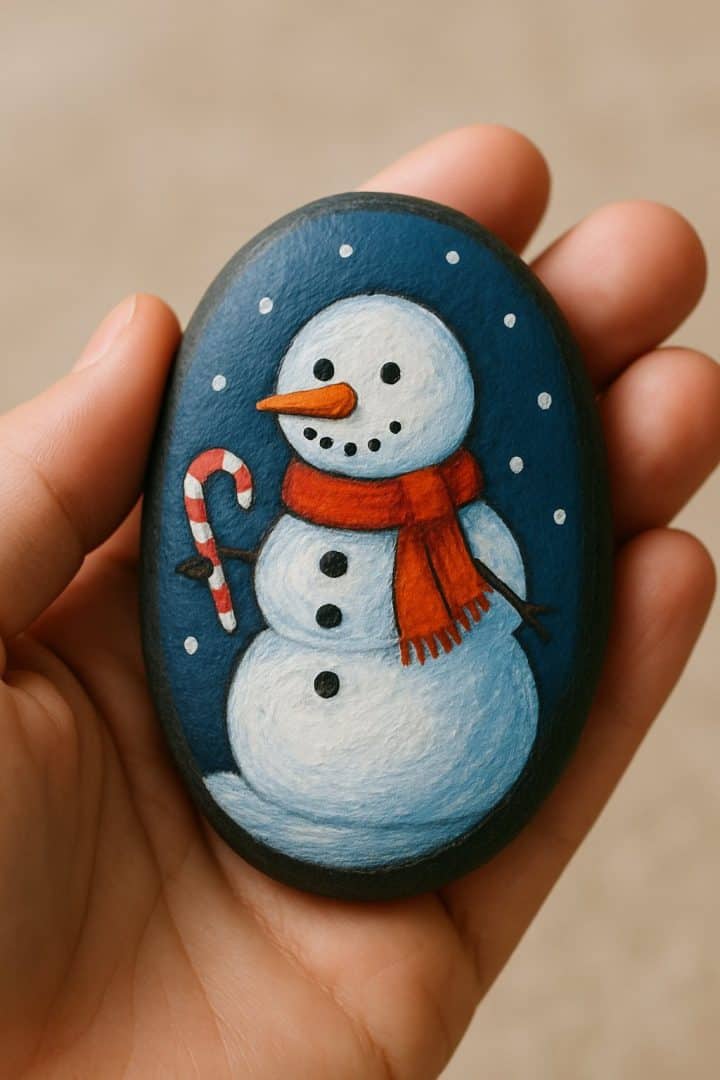40 Snowman Painted Rocks Ideas That Are Cute and Creative - The Melrose ...