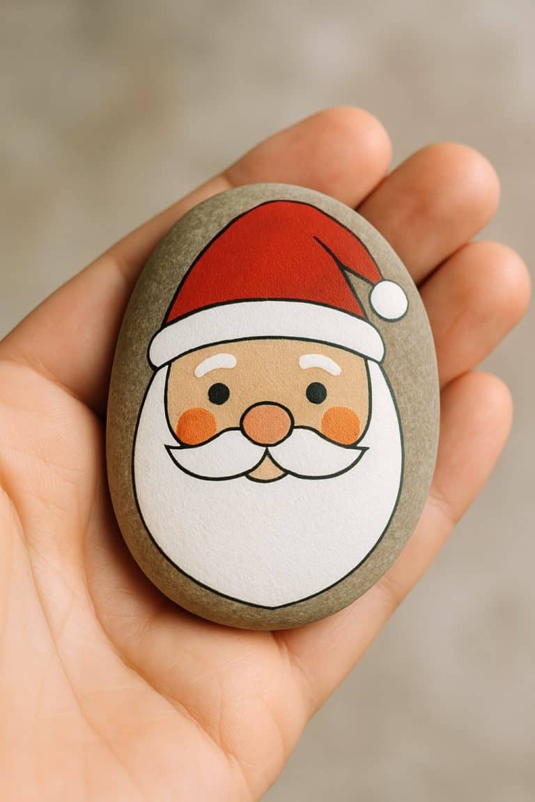 35 Santa Painted Rocks Ideas for Festive Christmas Crafts - The Melrose ...